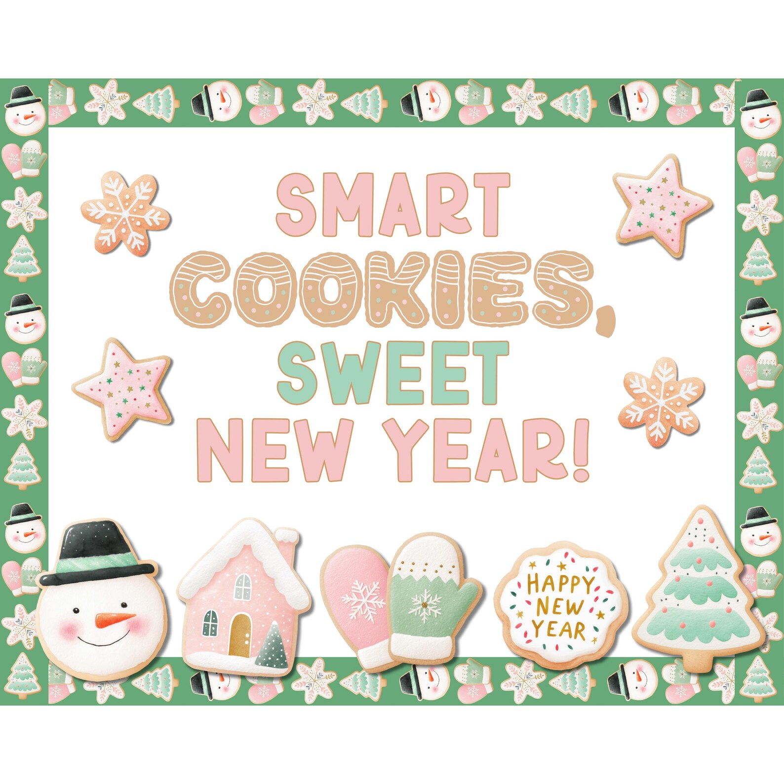 Printable New Years January Bulletin Board Kit, Seasonal Winter ...