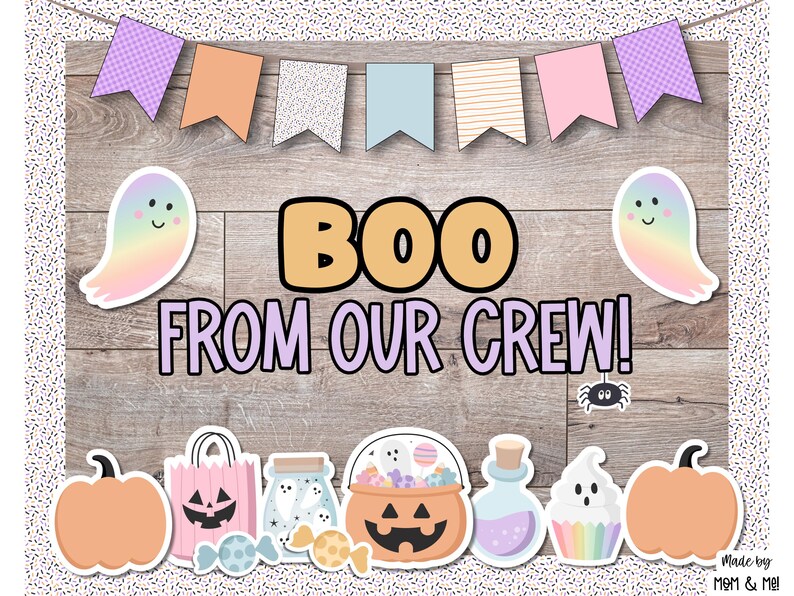 Pastel Halloween Bulletin Board Kit, Spooky Season Classroom Decor ...