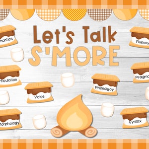 Speech Therapy Room Decor, Bulletin Board Kit, Fall Campfire S’mores ...