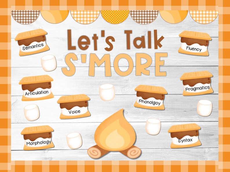 Speech Therapy Room Decor, Bulletin Board Kit, Fall Campfire Smores ...