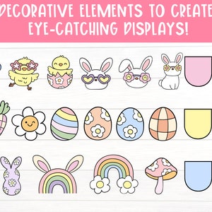 Spring Bulletin Board, Groovy Easter Bulletin Board, Retro Easter Decor ...