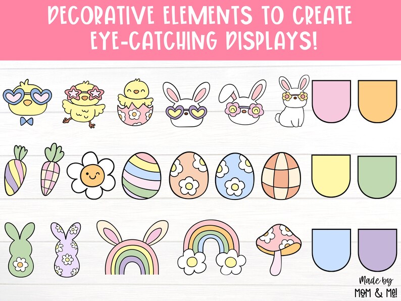 Spring Bulletin Board, Groovy Easter Bulletin Board, Retro Easter Decor ...