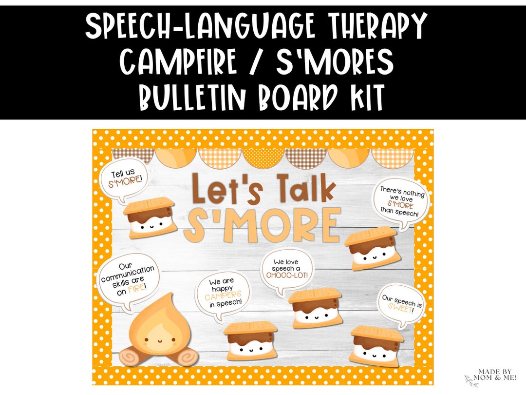 Speech Therapy Room Decor, Bulletin Board Kit, Fall Campfire S’mores ...