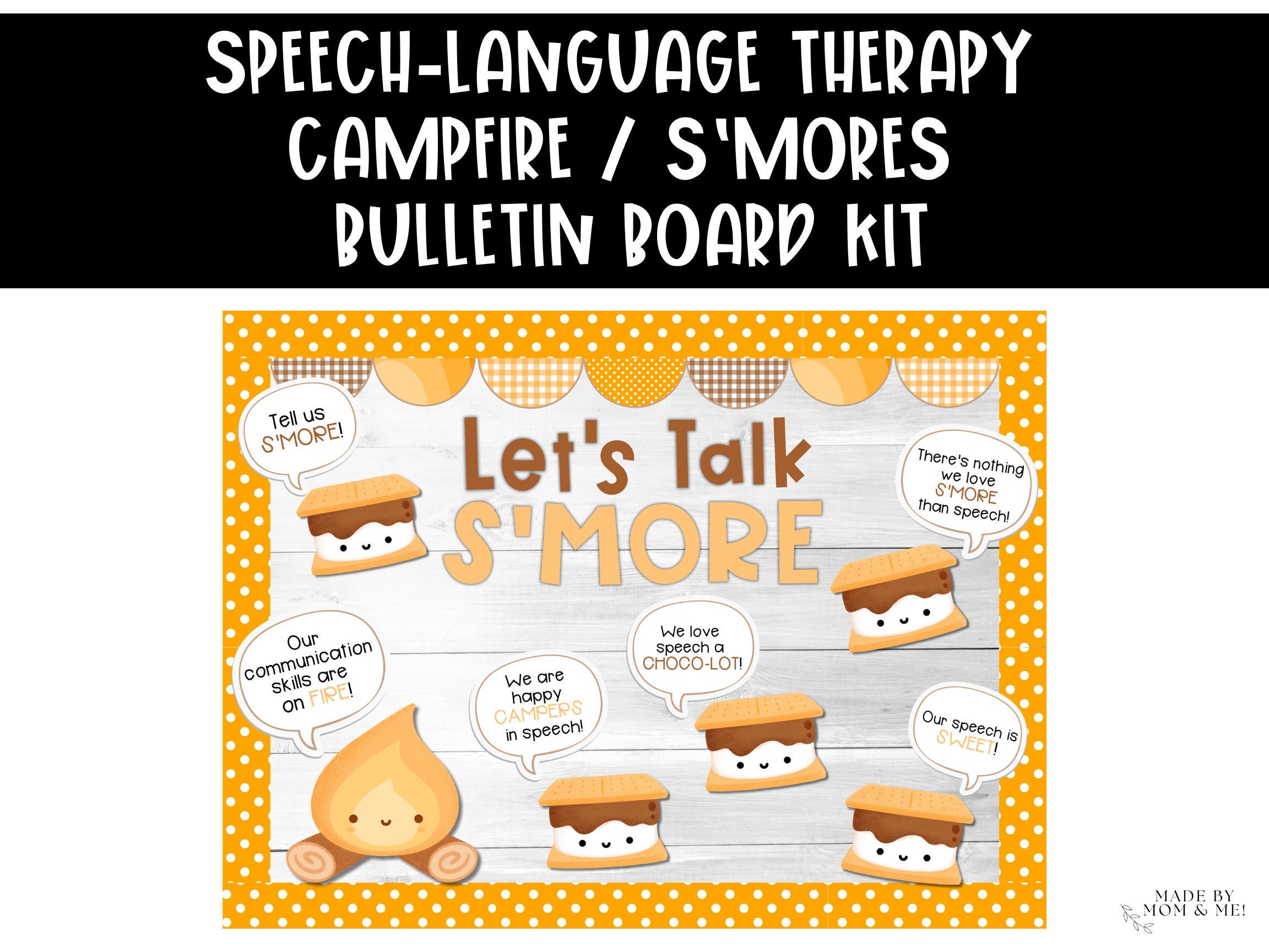 Speech Therapy Room Decor, Bulletin Board Kit, Fall Campfire Smores ...