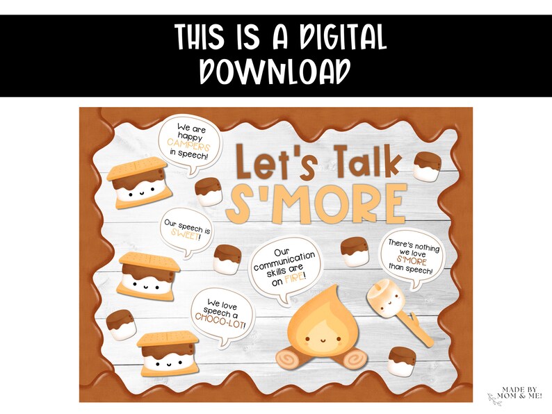 Speech Therapy Room Decor, Bulletin Board Kit, Fall Campfire Smores ...