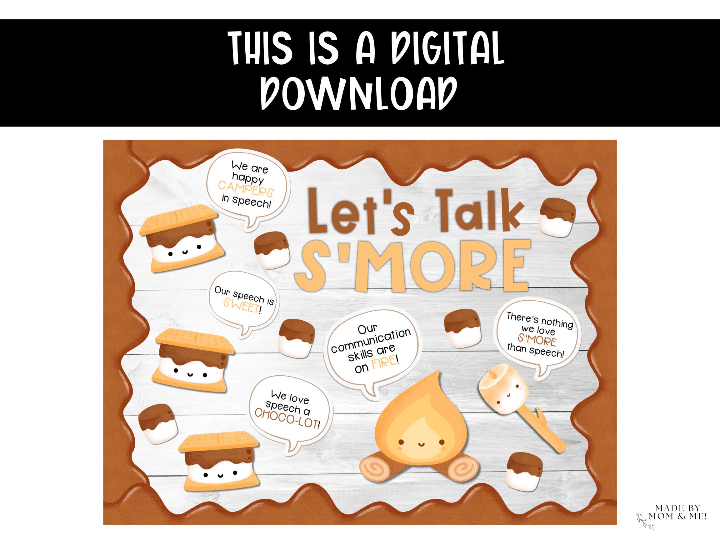 Speech Therapy Room Decor, Bulletin Board Kit, Fall Campfire Smores ...