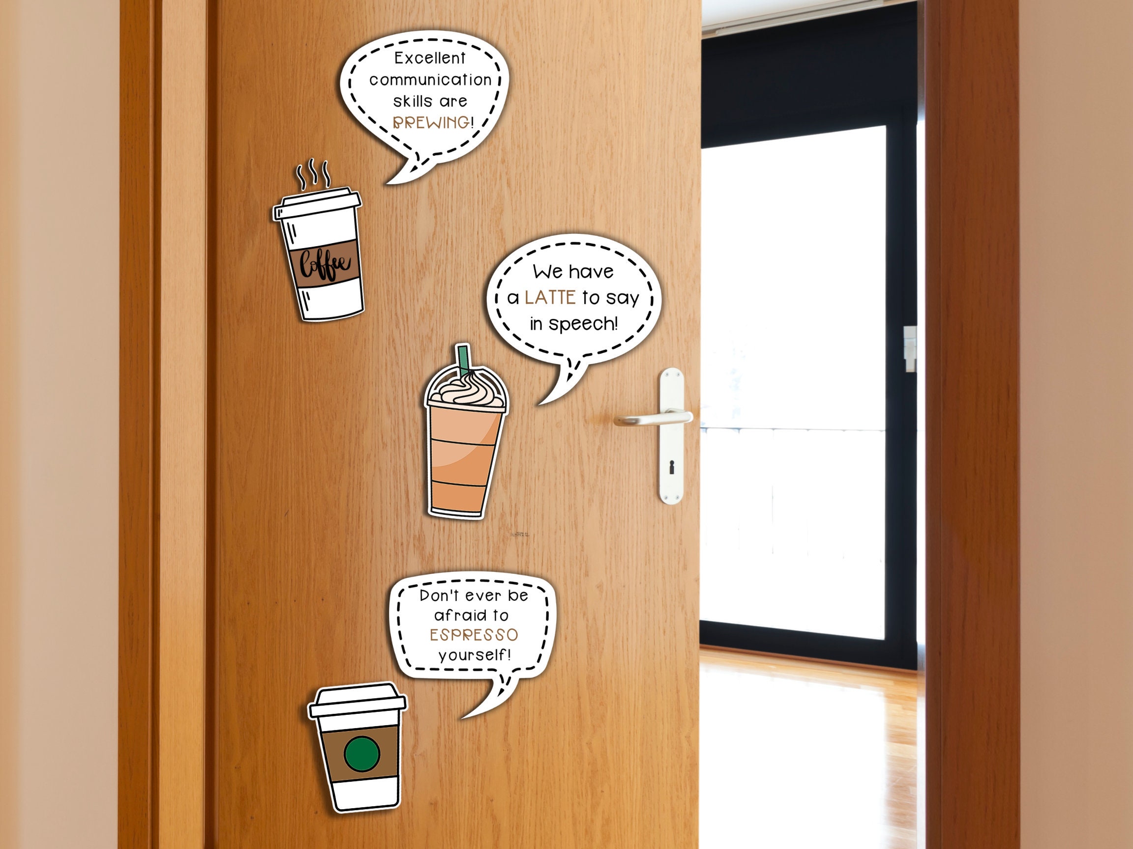 Speech Therapy Room Decor, Bulletin Board Kit, Coffee Theme, Instant ...