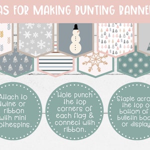 Winter Bulletin Board, Printable Bulletin Board Decor, Bunting Banner ...