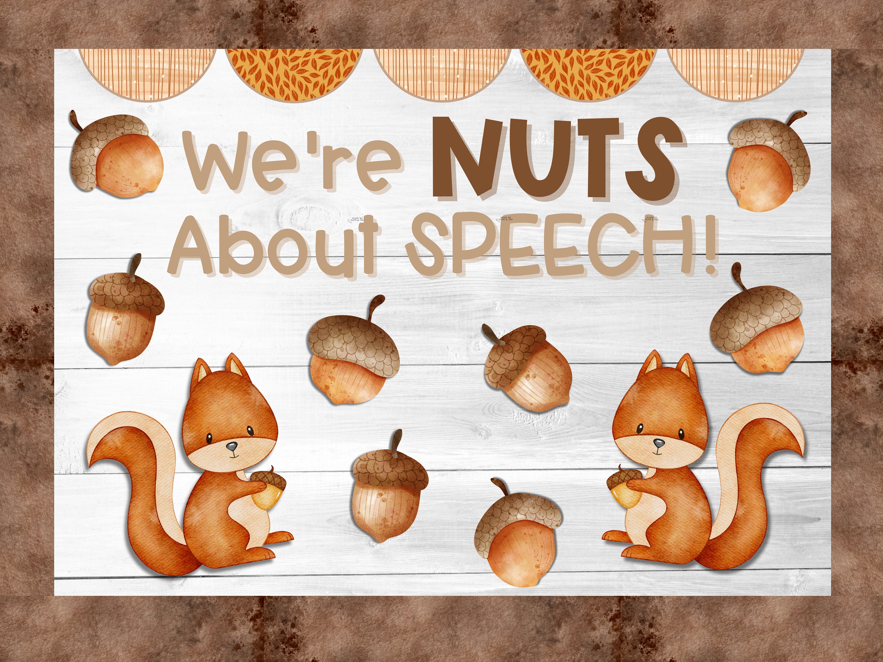 Speech Therapy Room Decor, Bulletin Board Kit, Fall Theme, Nuts About ...