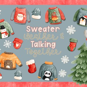 Speech Therapy Room Decor, Christmas Bulletin Board Kit, Winter ...