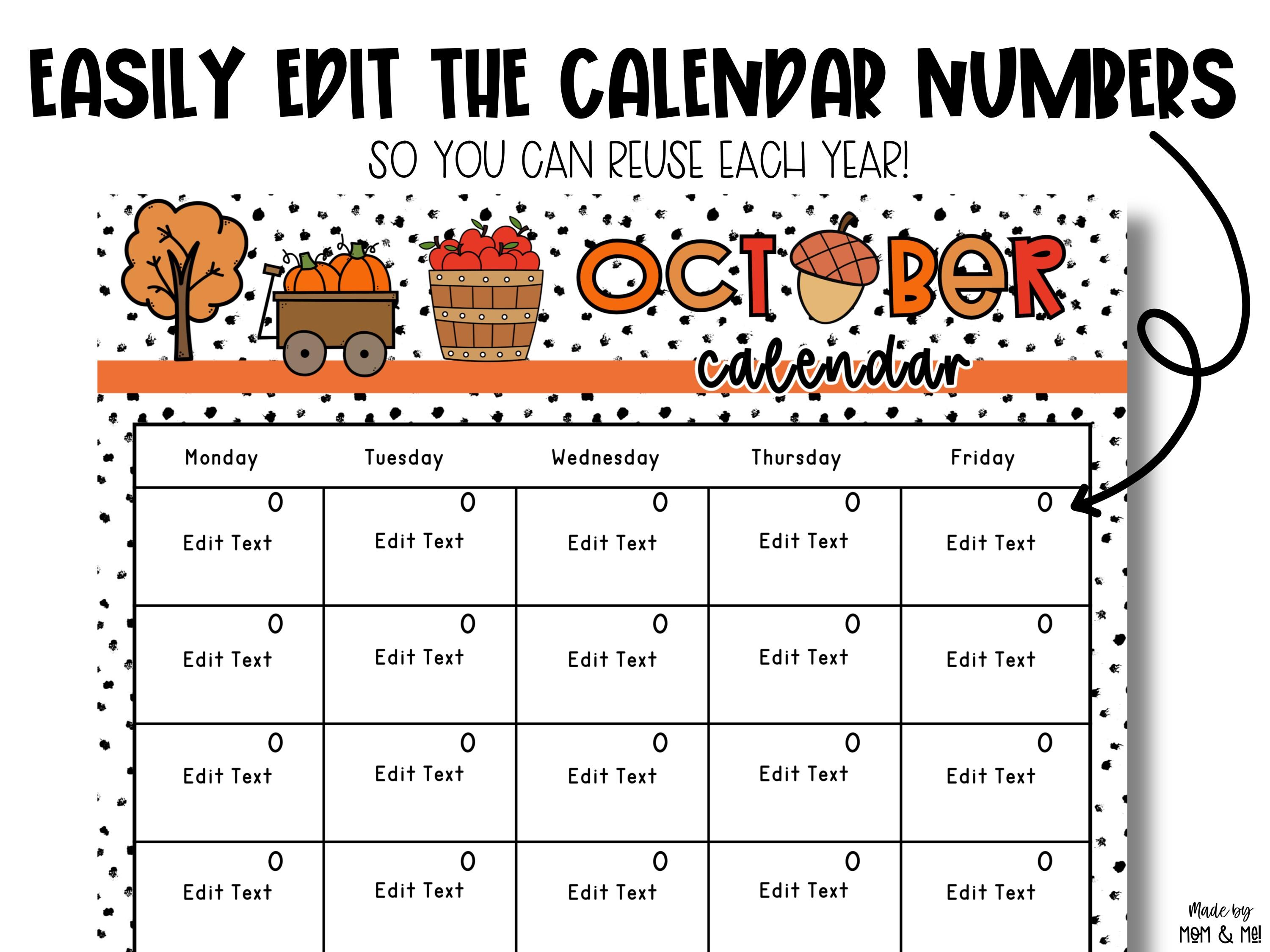 Newsletter Templates and Monthly Calendars for Fall, Classroom Bundle ...