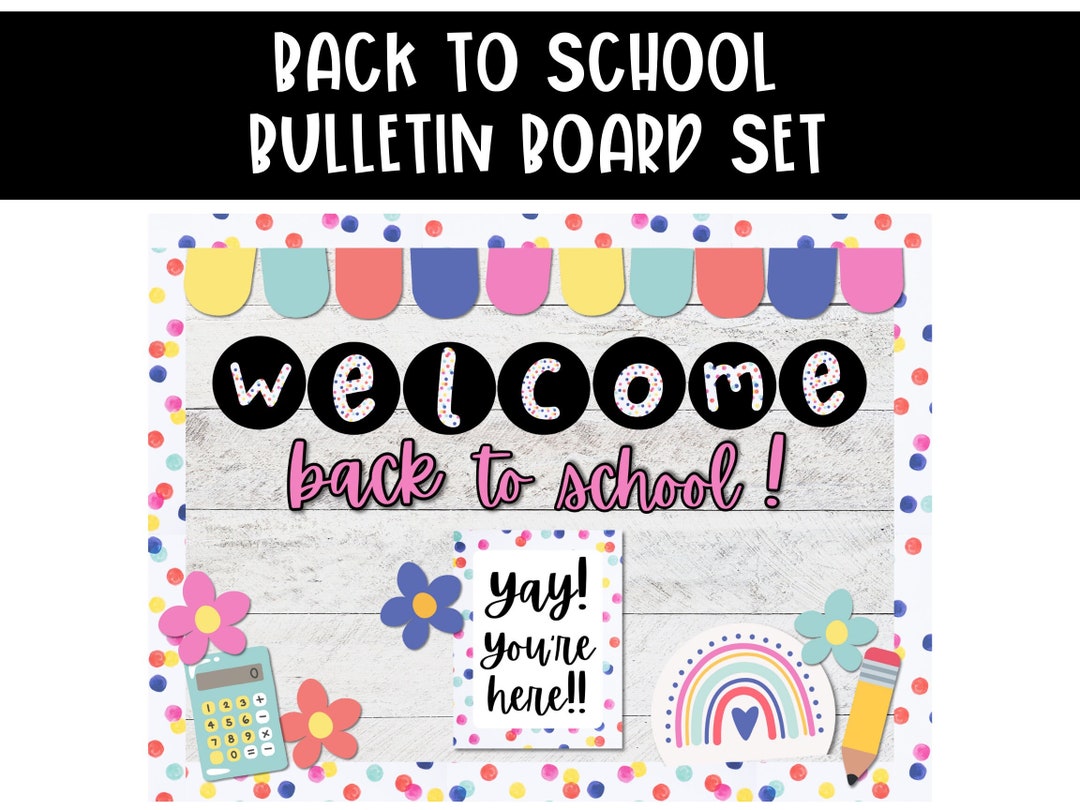 Back to School Bulletin Board Kit, Classroom Decor, Bright Boho ...