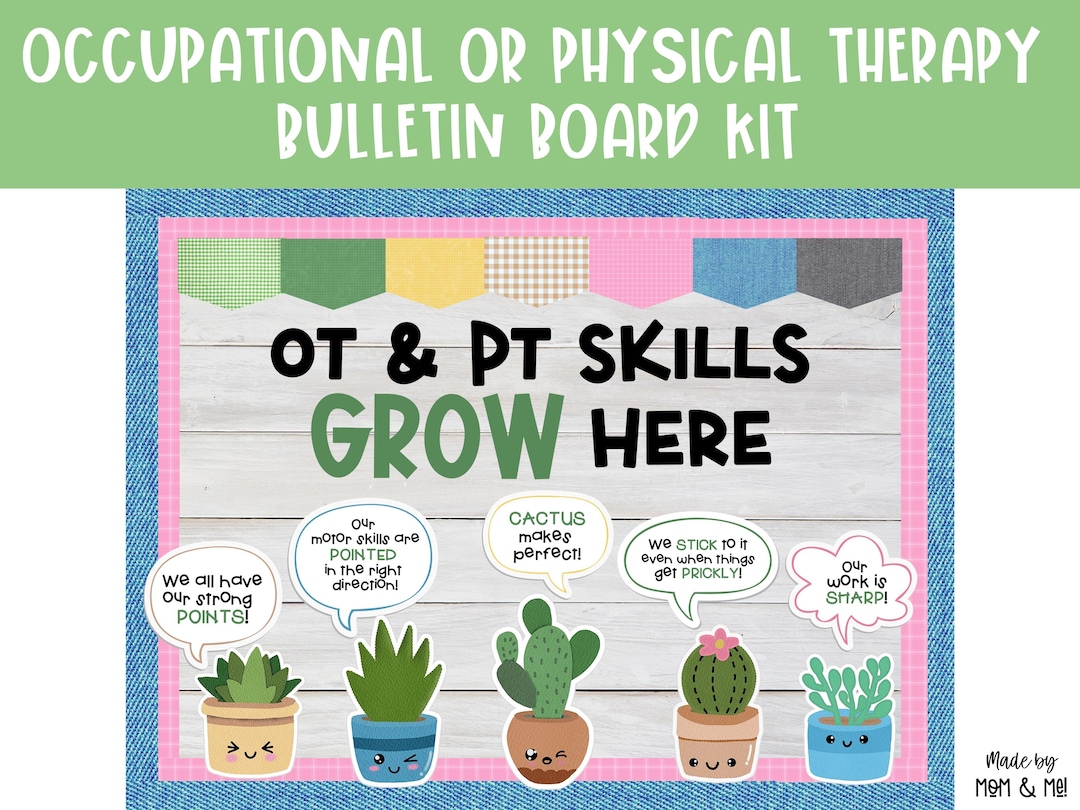 Bulletin Board for Occupational Therapy or Physical Therapy, PTA and OTA Therapy Office Decor ...