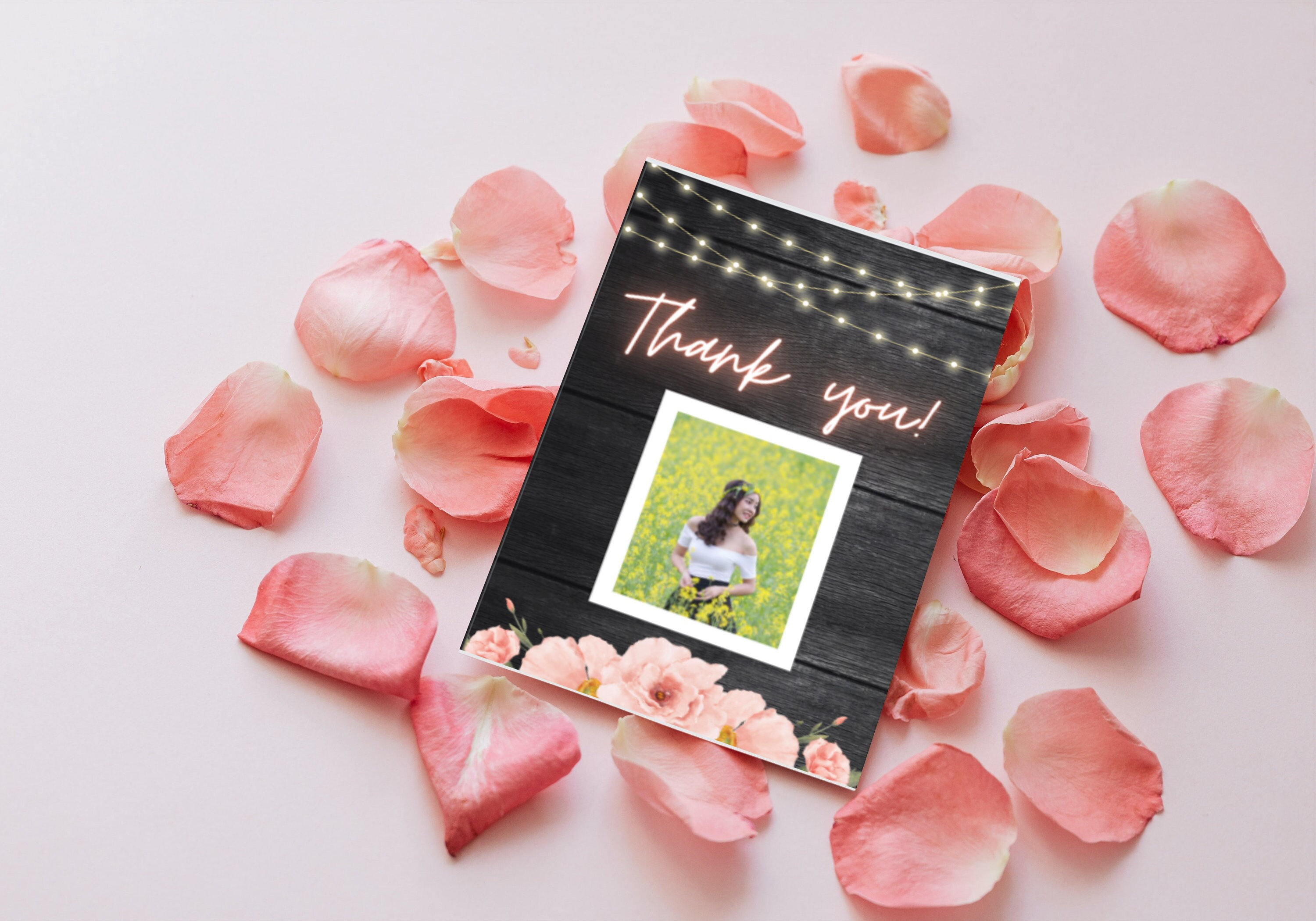 Thank You Cards, Thank You Notes, Photo Card, Editable Canva Template ...