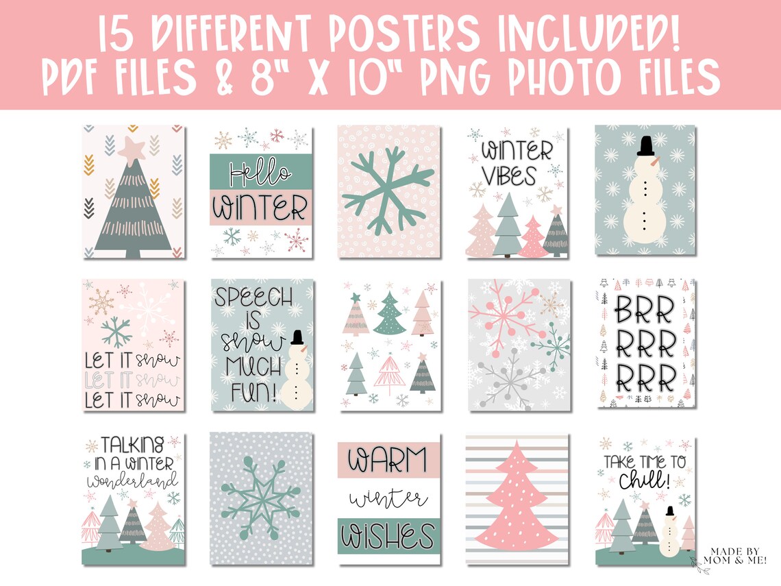 Speech Therapy Room Decor, Winter Bulletin Board, Boho Printable ...