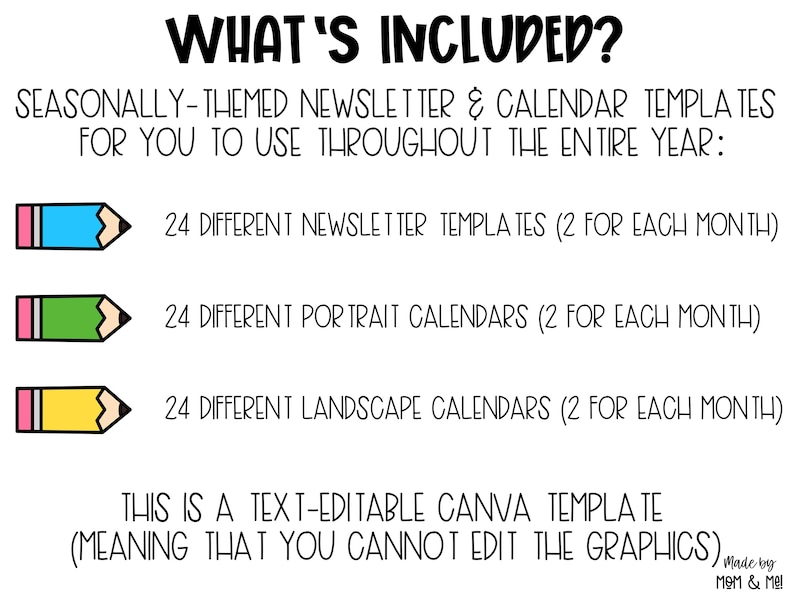 Newsletter Template and Monthly Calendars for the Entire Year ...