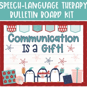 Speech Therapy Room Decor, Christmas Bulletin Board Kit, Speech ...