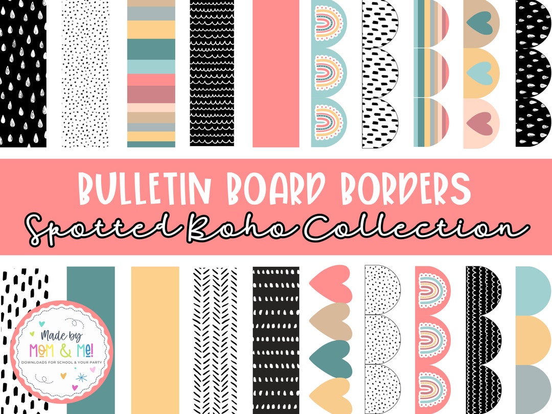 Printable Bulletin Board Border, Boho Rainbow, Classroom Decor, School ...