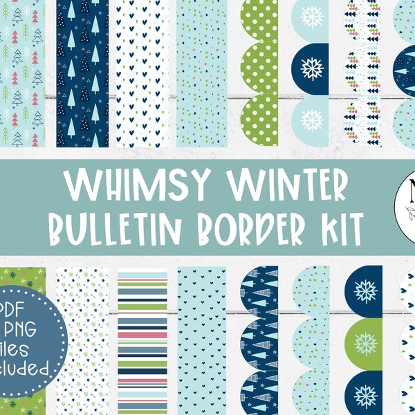 Printable Bulletin Board Border, Christmas Classroom Decor, Holiday ...