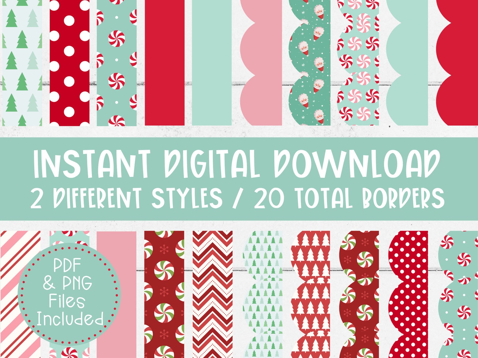 Printable Bulletin Board Border, Christmas Classroom Decor, Holiday ...