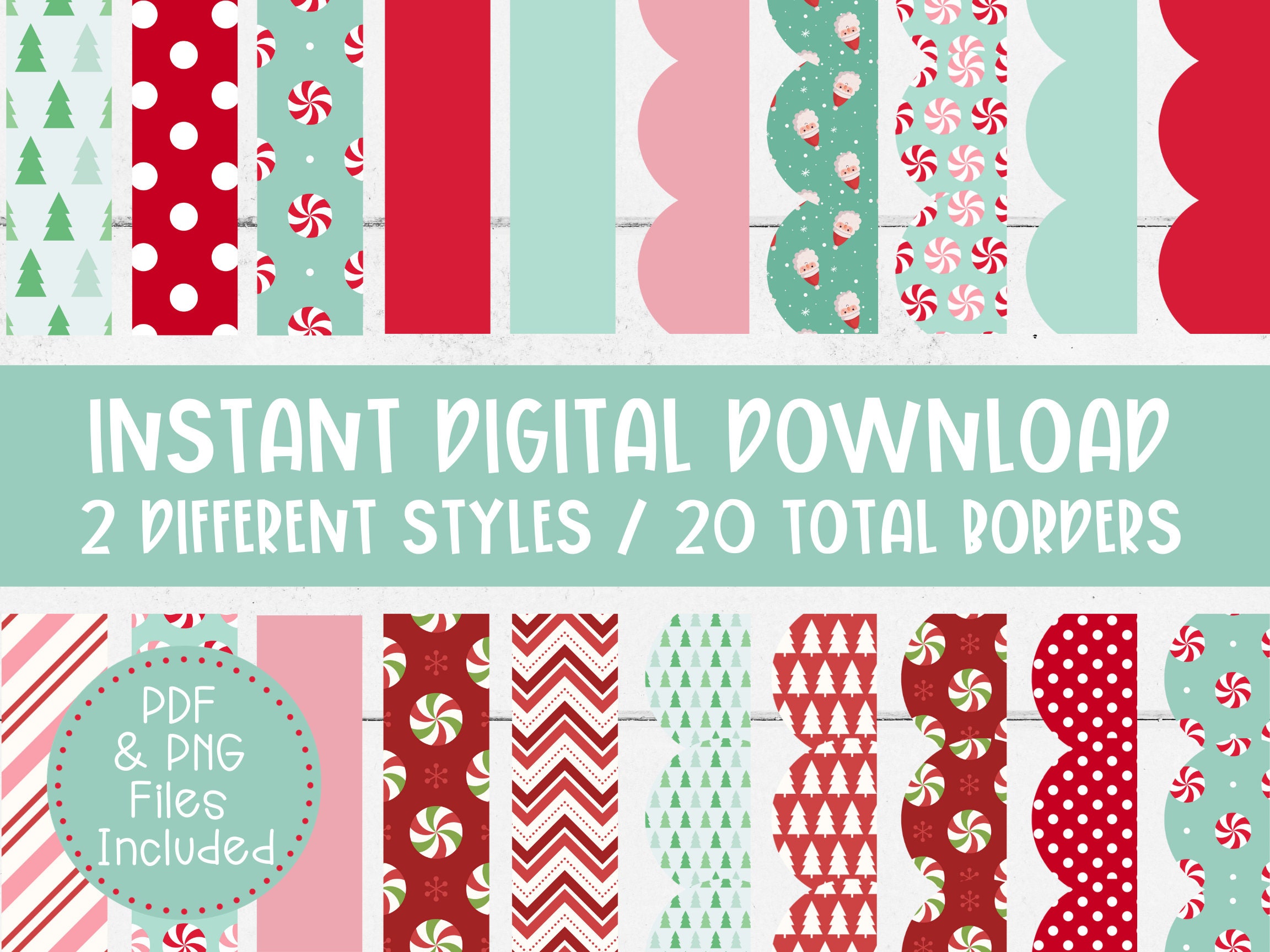 Printable Bulletin Board Border, Christmas Classroom Decor, Holiday ...