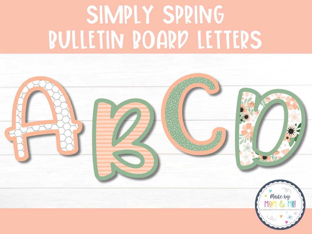Bulletin Board Letters, Printable Classroom Decor, Spring Bulletin ...