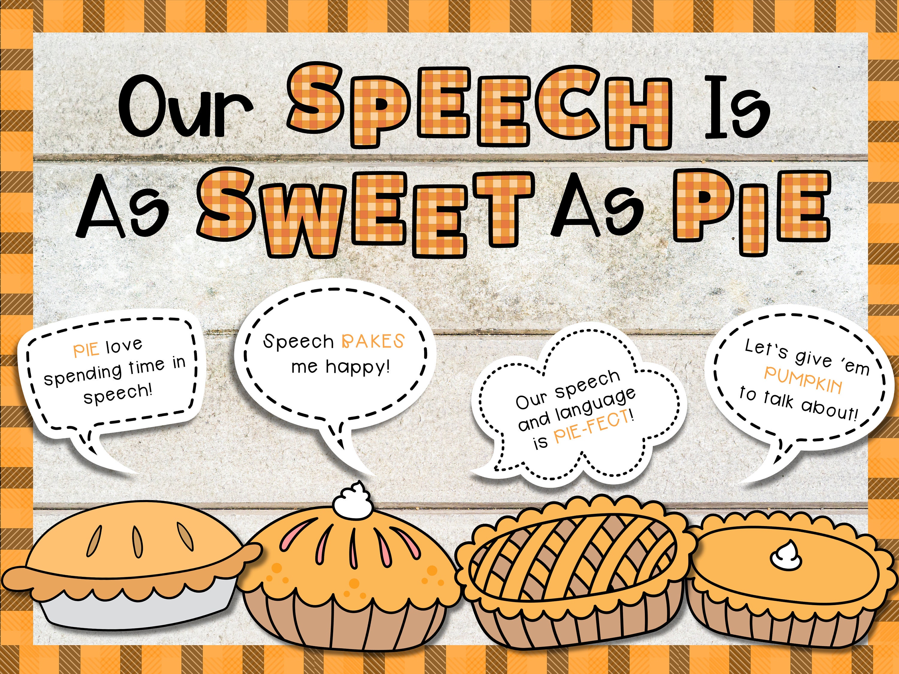 Speech Therapy Room Decor Thanksgiving Fall Autumn Bulletin - Etsy