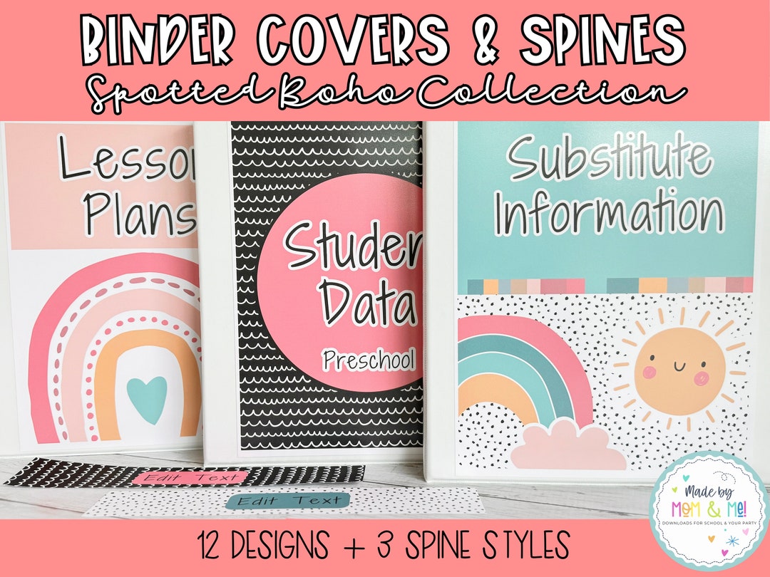Editable Binder Covers & Spines, Boho Classroom Decor, Printable ...