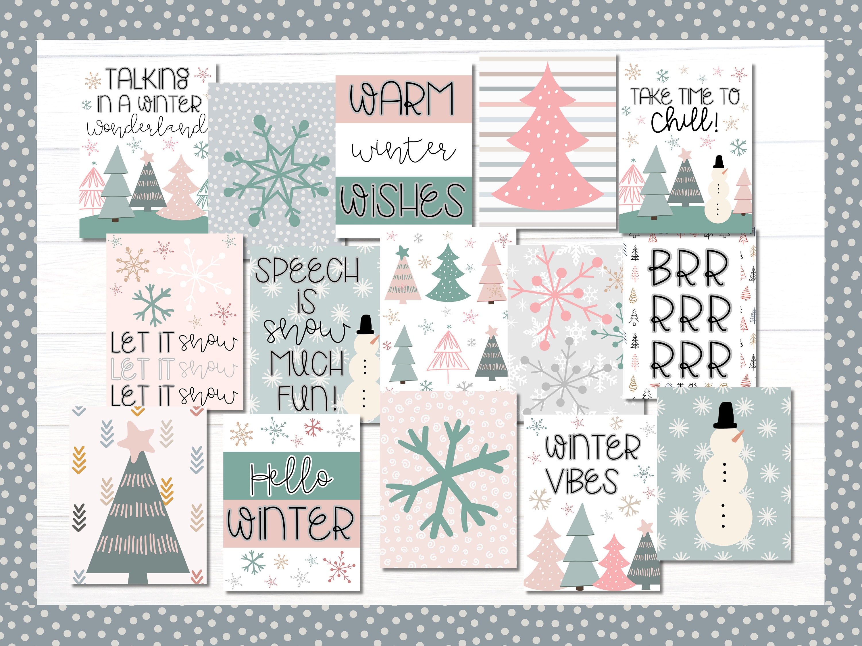 Speech Therapy Room Decor, Winter Bulletin Board, Boho Printable ...