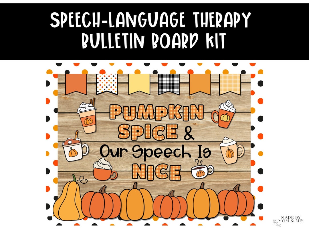 Speech Therapy Bulletin Board, Pumpkin Spice, Therapy Office Decor, SLP ...