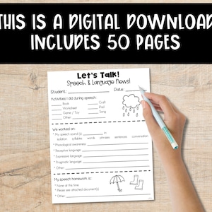 Speech Therapy Printable Newsletters, SLP or SLPA Parent Note ...