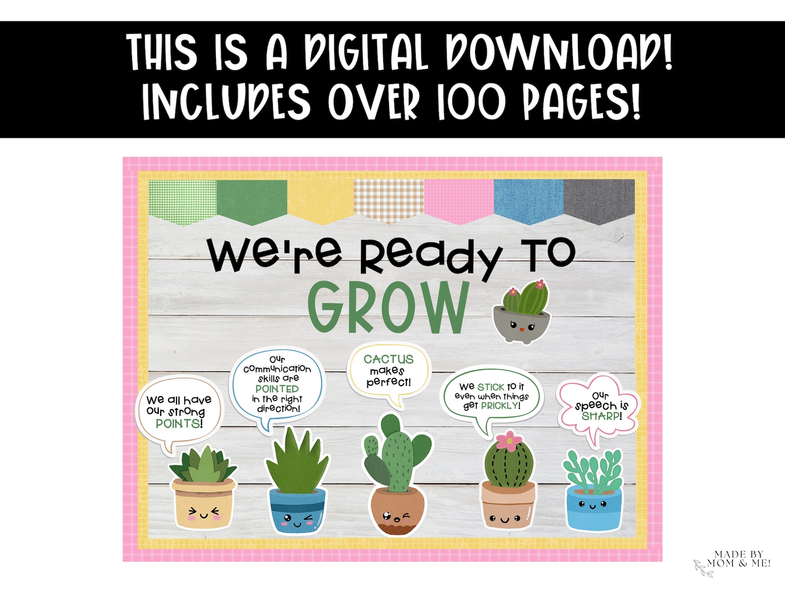 Speech Therapy Room Decor, Bulletin Board Kit, Cactus Themed Speech ...