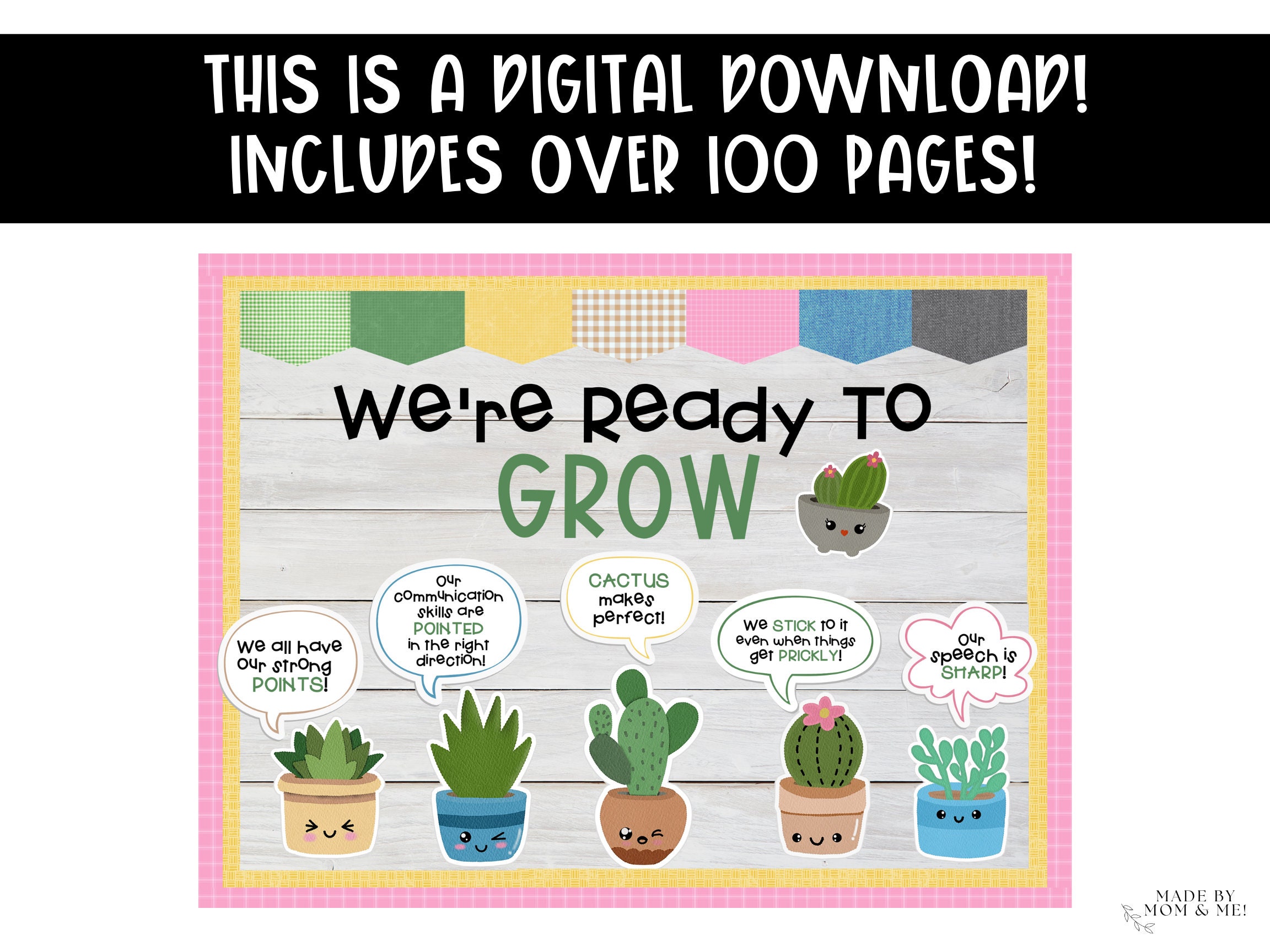 Speech Therapy Room Decor, Bulletin Board Kit, Cactus Themed Speech ...