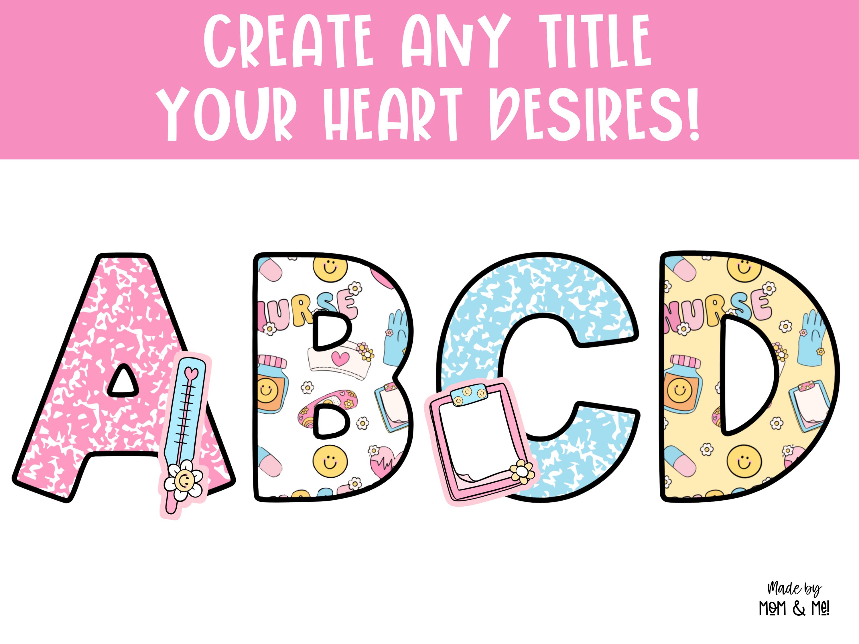 Printable A-Z Medical Nurse Alphabet Letters, School Nurse Office ...