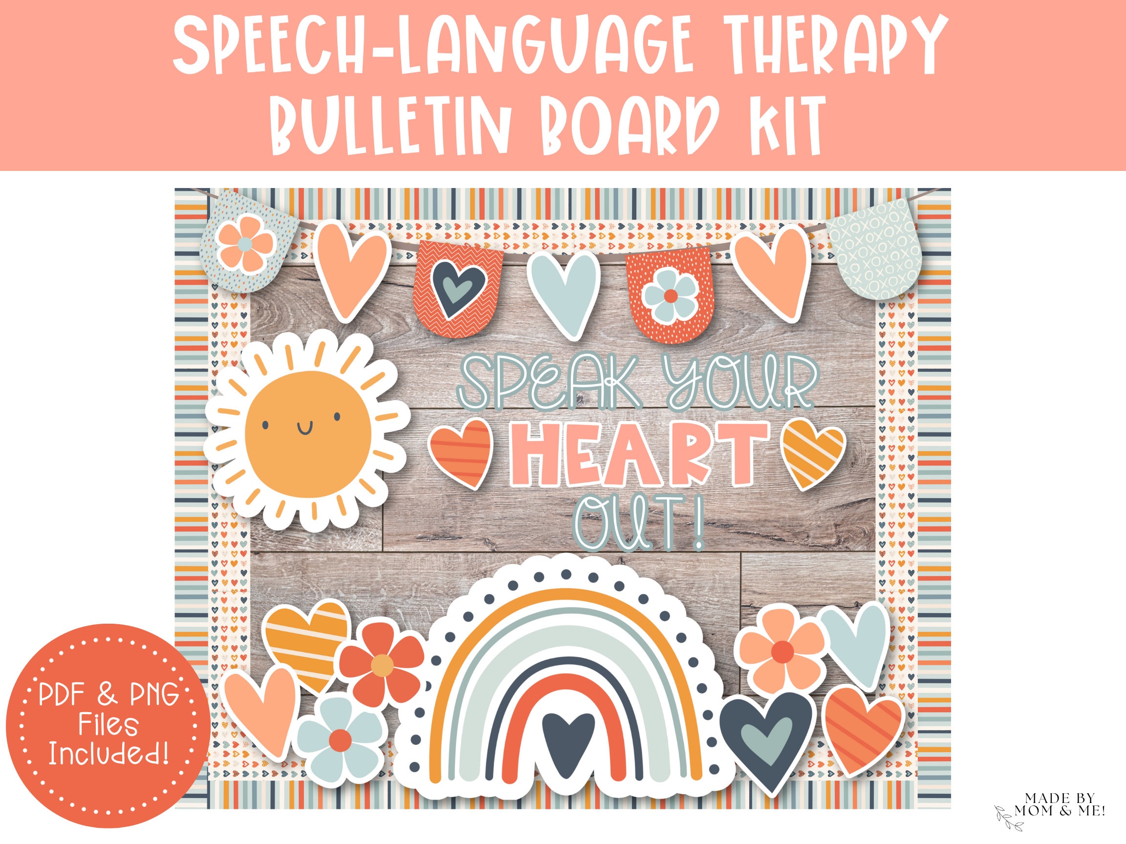 Speech Therapy Room Decor, Spring Bulletin Board Kit, Rainbow Bulletin ...