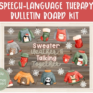 Speech Therapy Room Decor, Christmas Bulletin Board Kit, Winter ...
