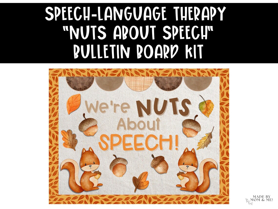 Speech Therapy Room Decor, Bulletin Board Kit, Fall Theme, Nuts About ...