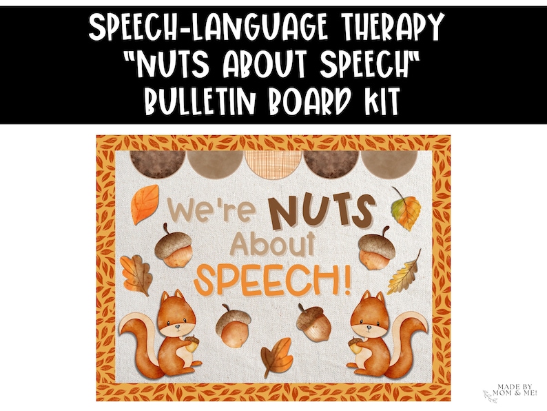 Speech Therapy Room Decor, Bulletin Board Kit, Fall Theme, Nuts About ...
