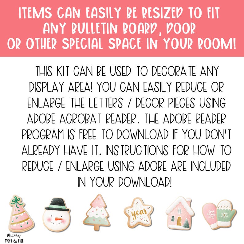 Printable New Years January Bulletin Board Kit, Seasonal Winter ...