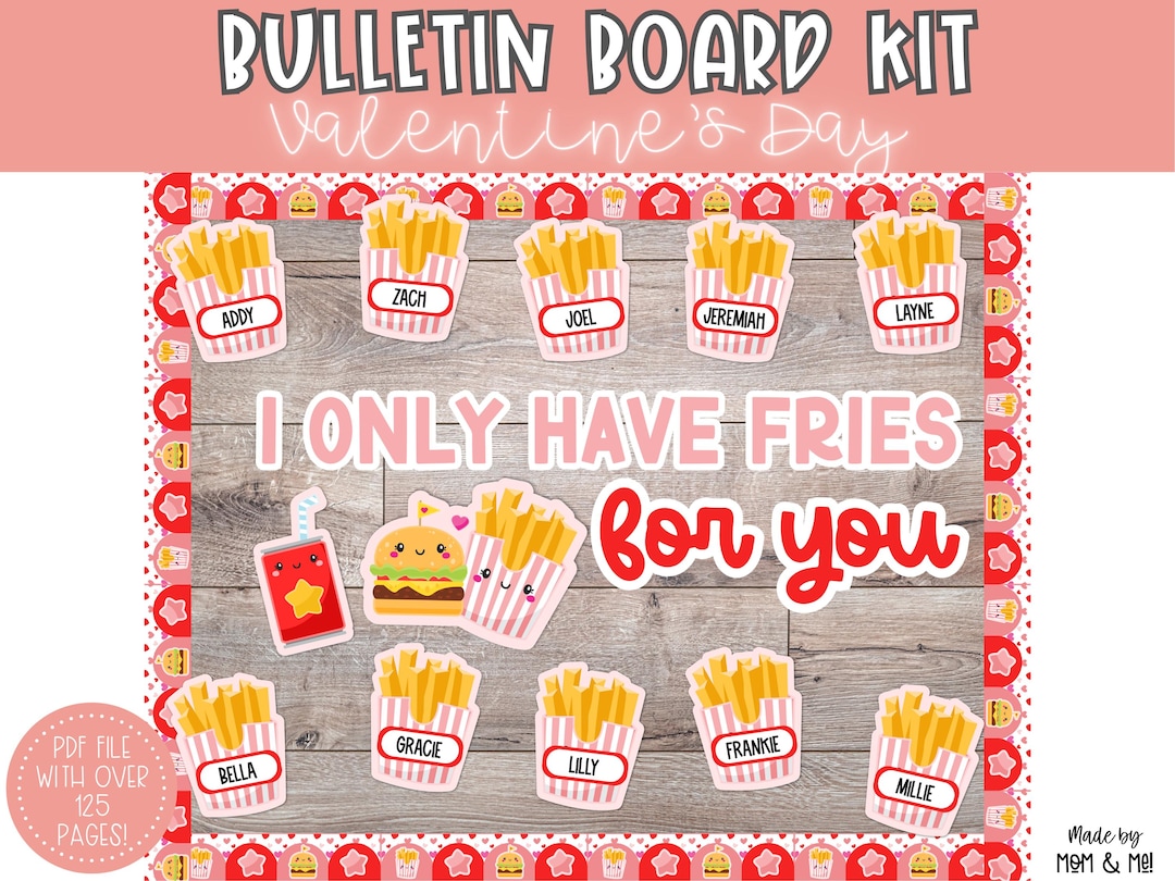 Valentine Printable Bulletin Board, Valentines Day Decor, Seasonal ...