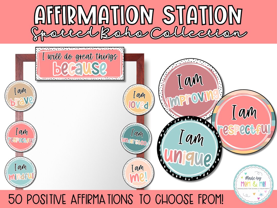 Affirmation Station, Boho Classroom Decor, Daily Affirmations, Words of ...
