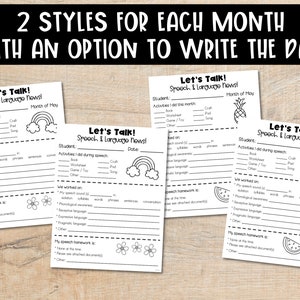 Speech Therapy Printable Newsletters, SLP or SLPA Parent Note ...