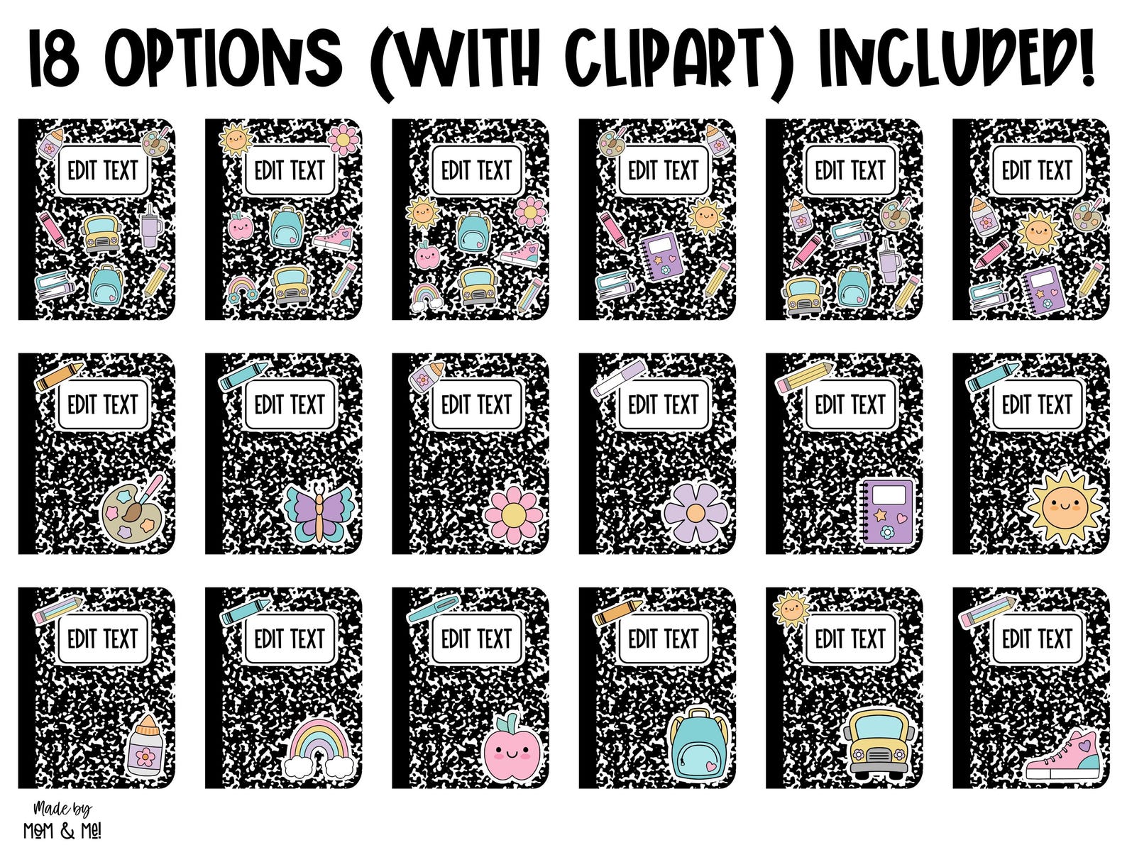 Editable Classroom Labels or Name Tags for School: Composition Notebook ...