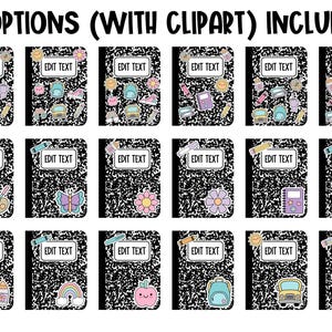 Editable Classroom Labels or Name Tags for School: Composition Notebook ...