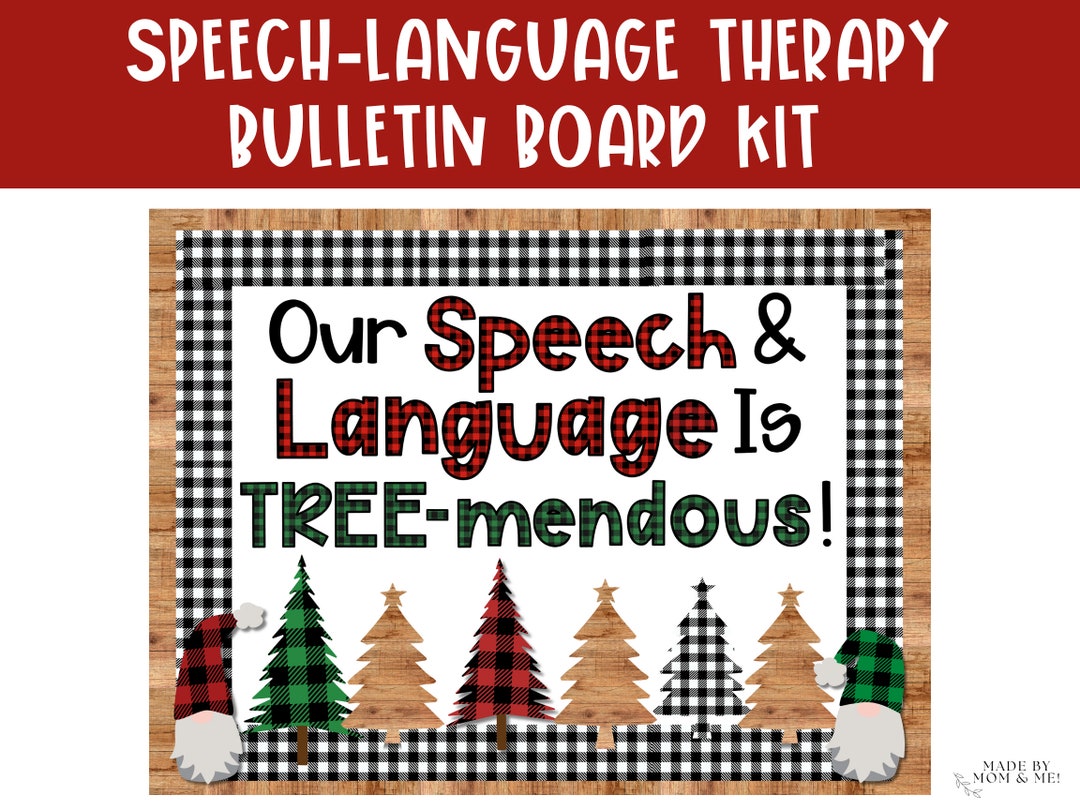 Speech Therapy Christmas Bulletin Board Kit, Speech-language Pathology ...
