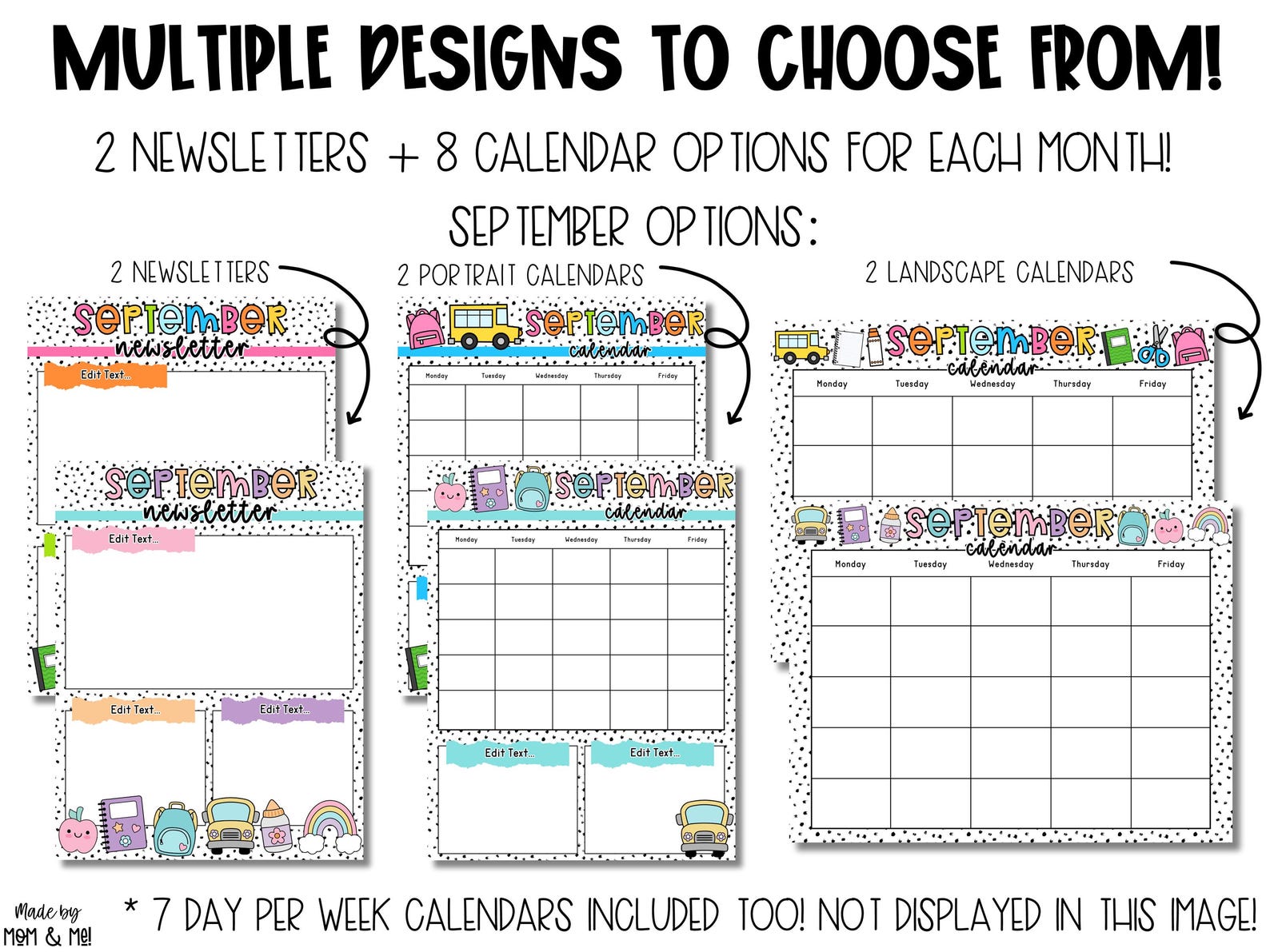 Newsletter Templates and Monthly Calendars for Fall, Classroom Bundle ...