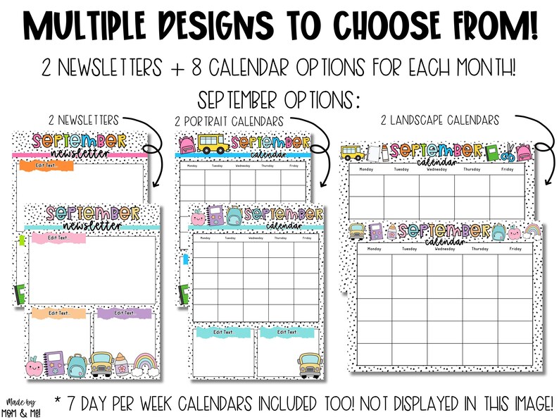 Newsletter Templates and Monthly Calendars for Fall, Classroom Bundle ...