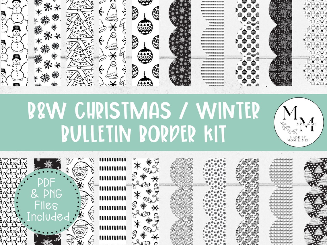 Printable Bulletin Board Border, Christmas Classroom Decor, Holiday ...