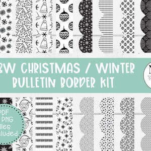 Printable Bulletin Board Border, Christmas Classroom Decor, Holiday ...