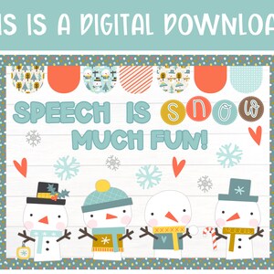 Speech Therapy Room Decor, Winter Bulletin Board Kit, Printable ...